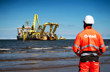 Ørsted offshore wind cables connected to landfall